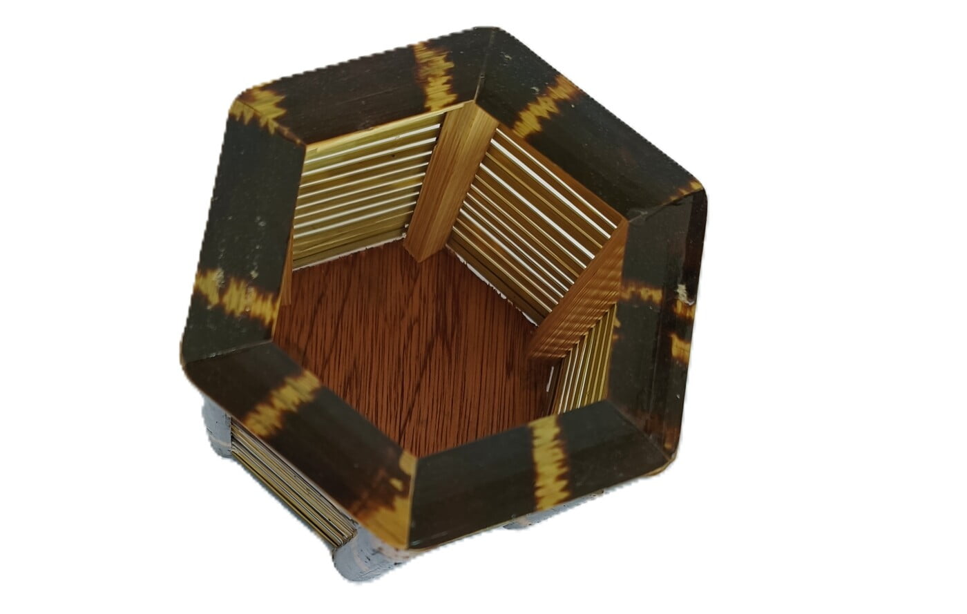 Handmade hexagonal utility box made of bamboo || home decor || natural