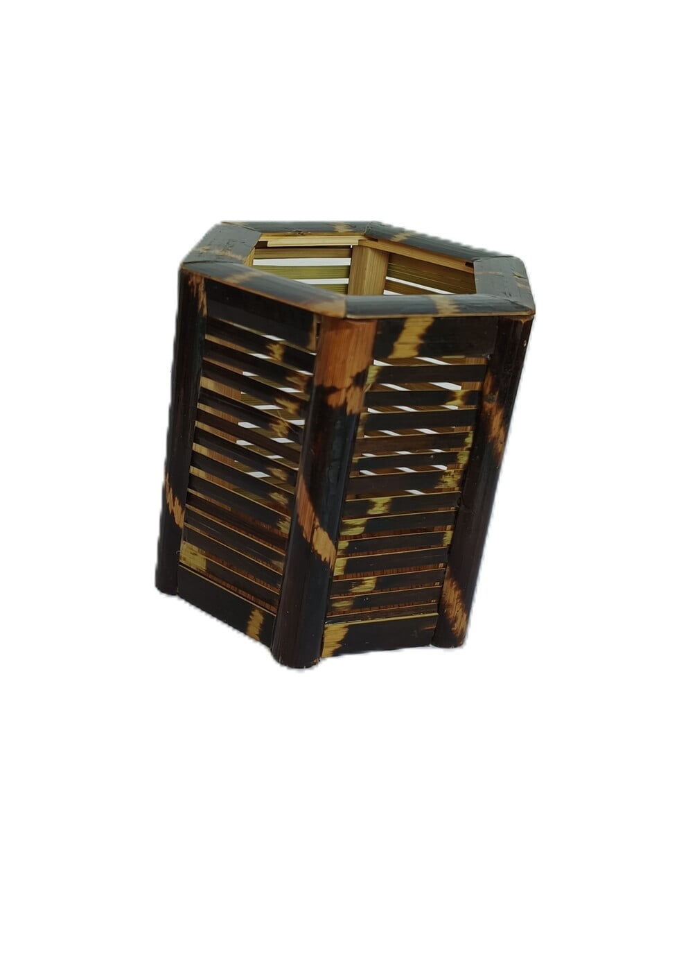 Handmade hexagonal utility box made of bamboo || home decor || natural